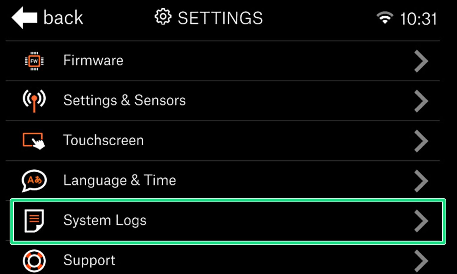 Salvare il file log (SL1/SL1S) | Prusa Knowledge Base