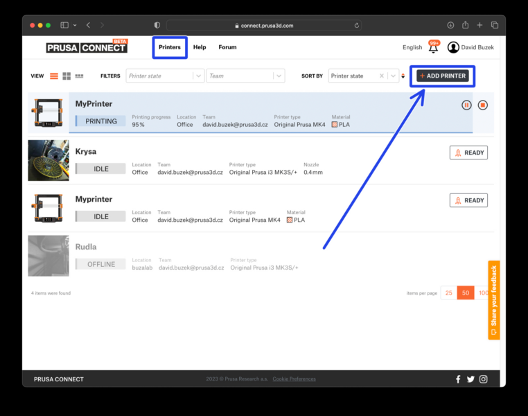Adding the printer to Prusa Connect (XL) | Prusa Knowledge Base