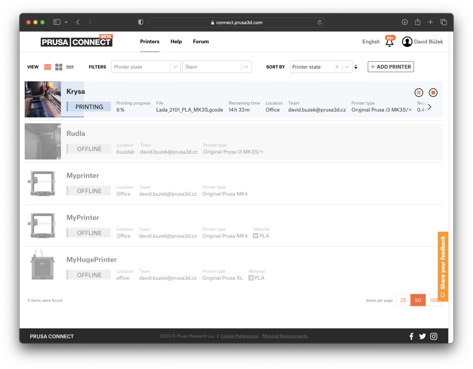 Configuration de PrusaLink et Prusa Connect (MK3/S/+) | Prusa Knowledge Base