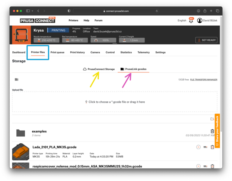 Configuration de PrusaLink et Prusa Connect (MK3/S/+) | Prusa Knowledge Base