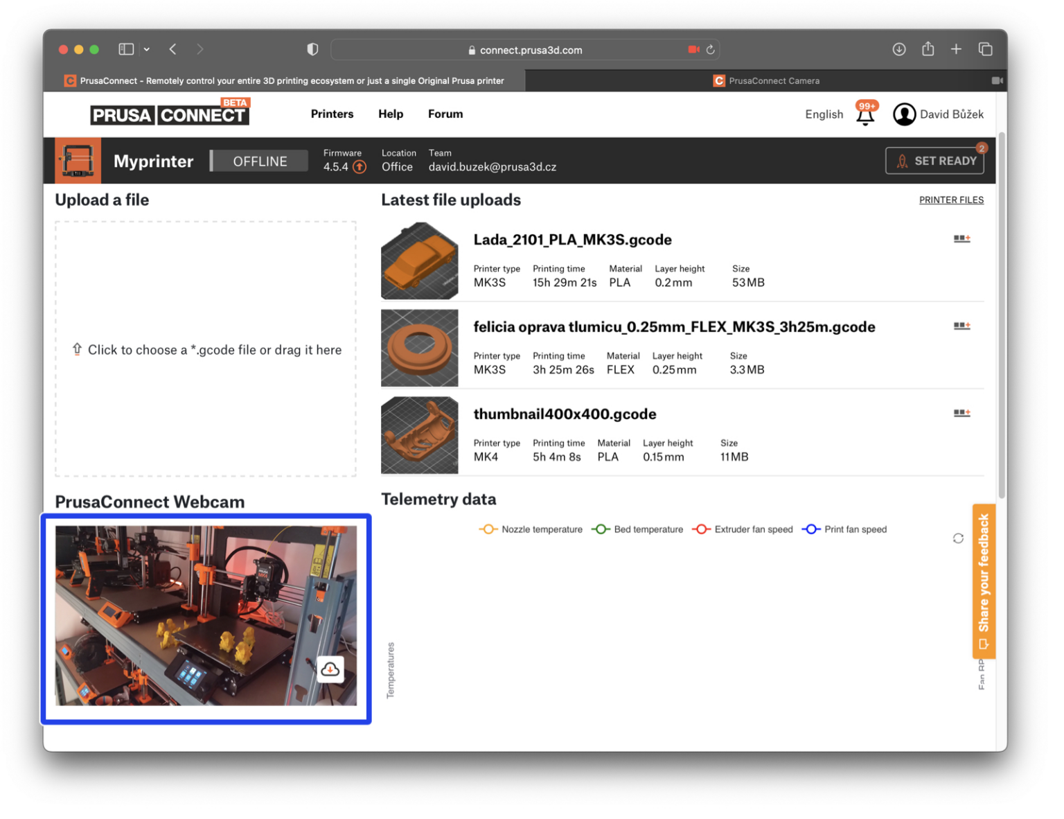 Camera setup for PrusaLink / Prusa Connect | Prusa Knowledge Base