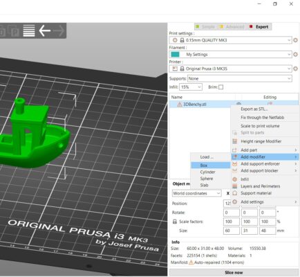 Modifier-meshes: Custom supports and other magic | Prusa Knowledge Base
